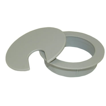 4" CUT-HOLE SIZE Black Round Wire Management Grommet with Removable Lid ...