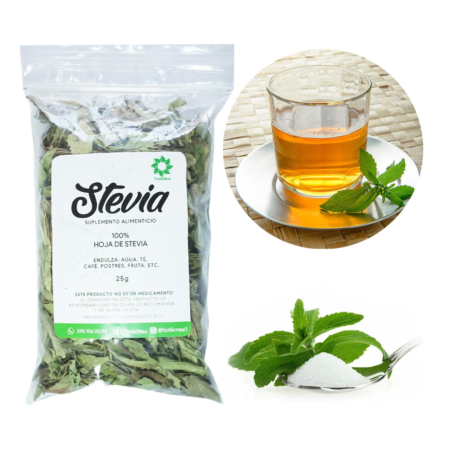 Hojas de Stevia Endulzante 100% Natural Jands 25g | Walmart en línea