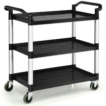 Costway Heavy Duty 3-Shelf Utility Cart, Aluminum Frame, 490lbs ...