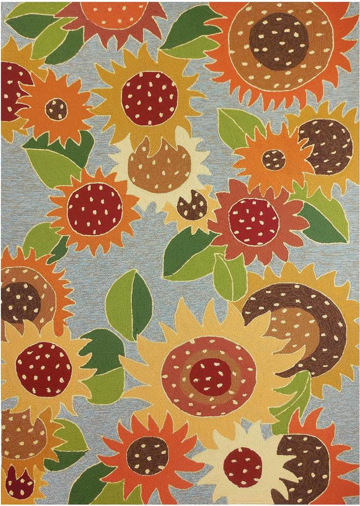 Sunflower Impression Rug in Multicolor (5 ft. L x 3 ft. W (8 lbs ...