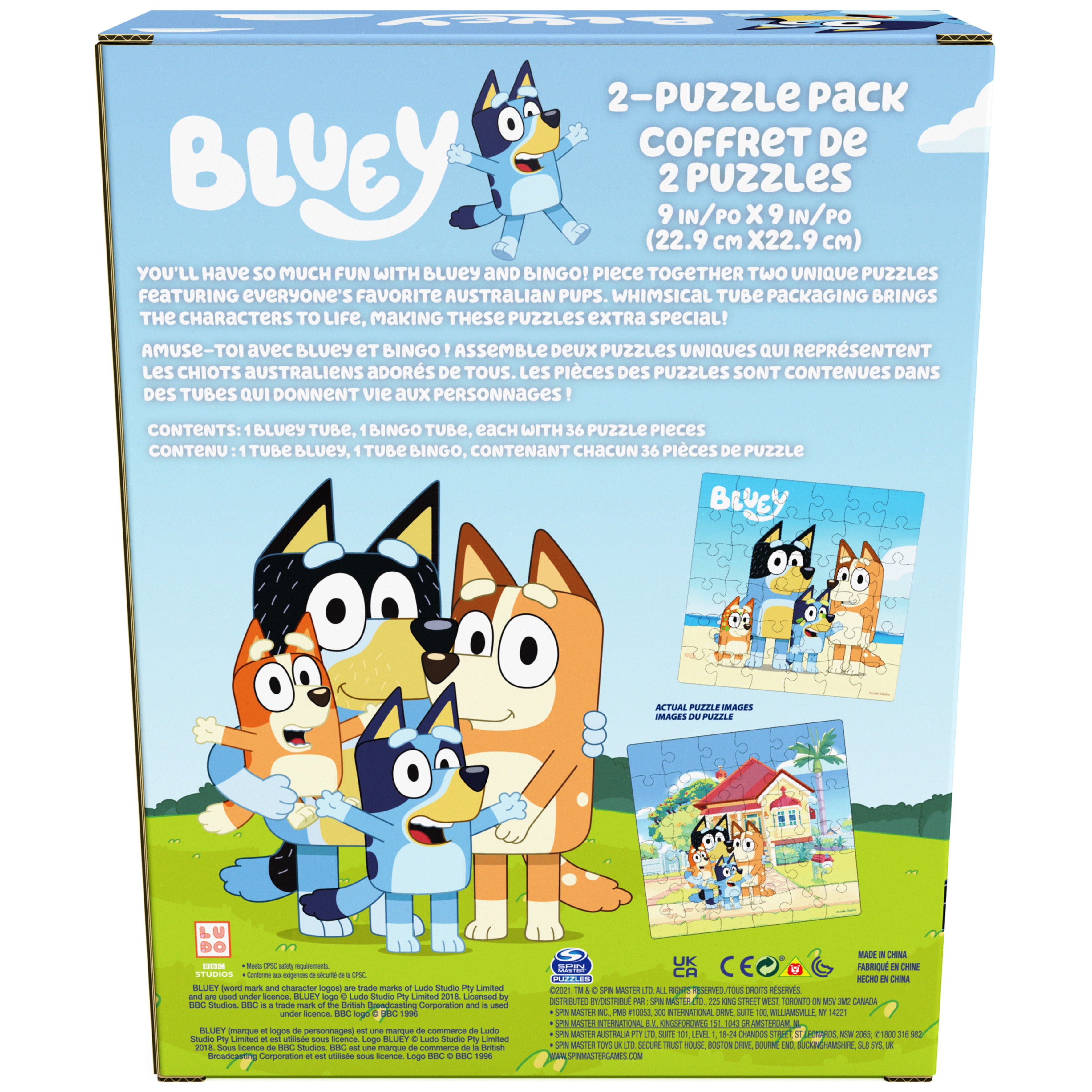 Buy Bluey, 36 Piece Jigsaw Puzzle 2-Pack Toy Gift Set with Tube ...