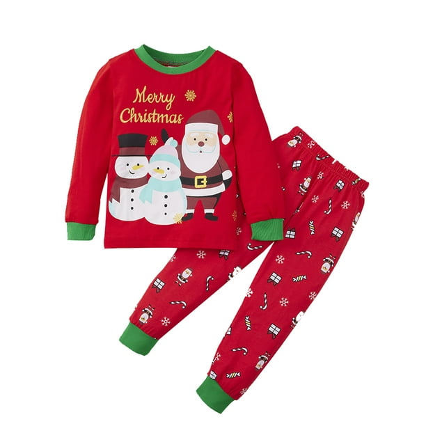 1-6T 100% Cotton Kids Boys Christmas Cartoons 2-Piece Pajama Set Long ...