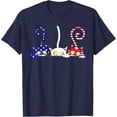 4th of July Cat Shirt American Flag Peeking Kitty Graphic Independence ...