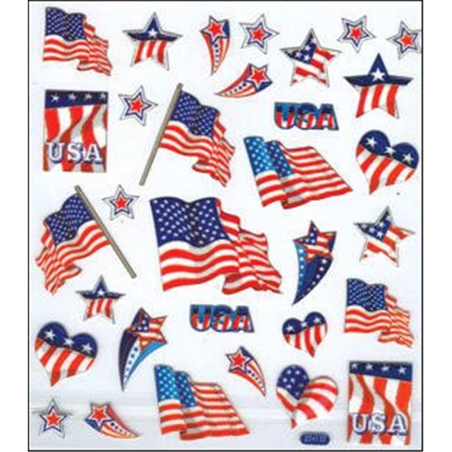 Multicolored Stickers-Patriotic - Walmart.com