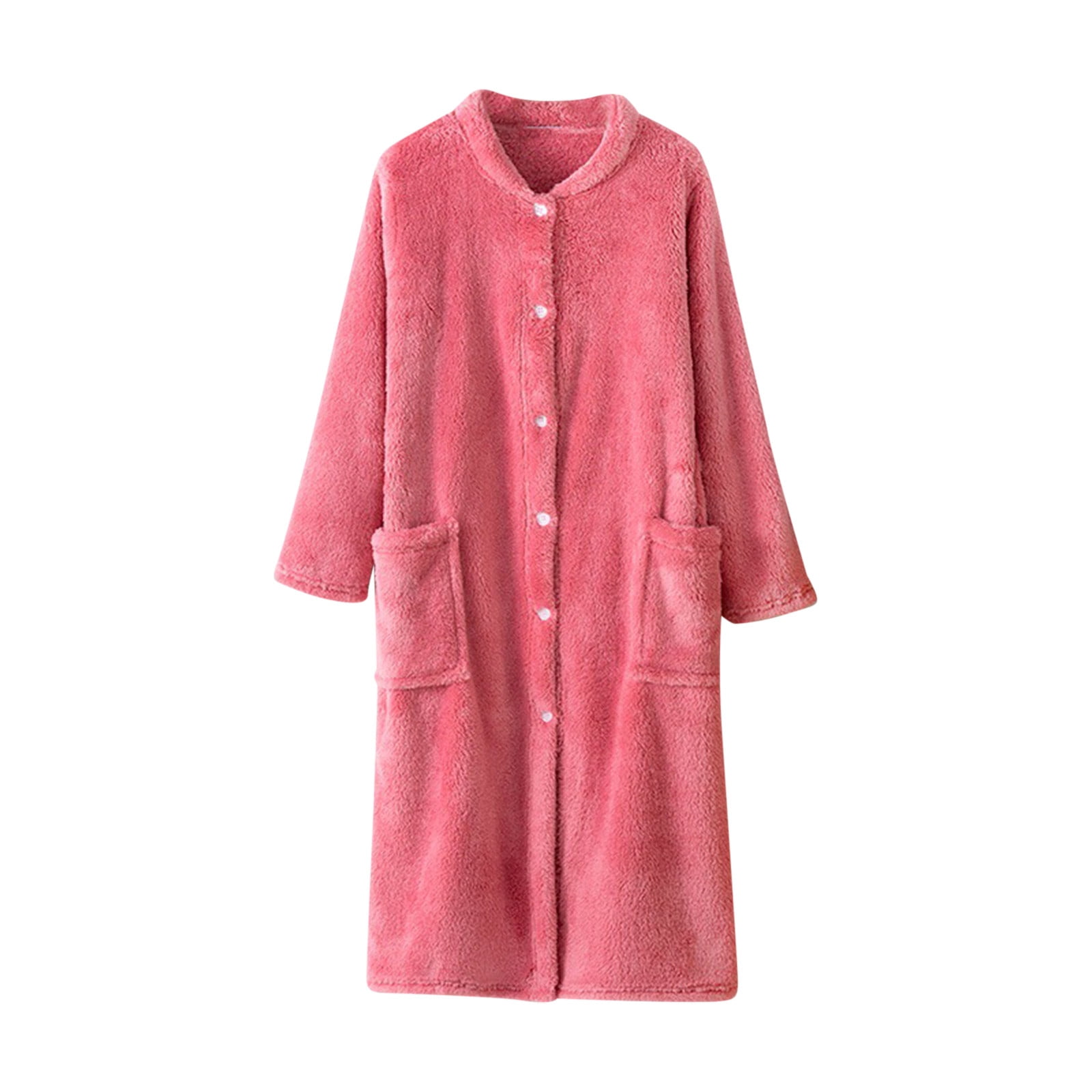Click here for Haiming Womens Long Robe Soft Fuzzy Bathrobe Butto... prices