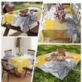 Abstract Flowers on Gray Table Cloth 54x54in, Waterproof Square ...