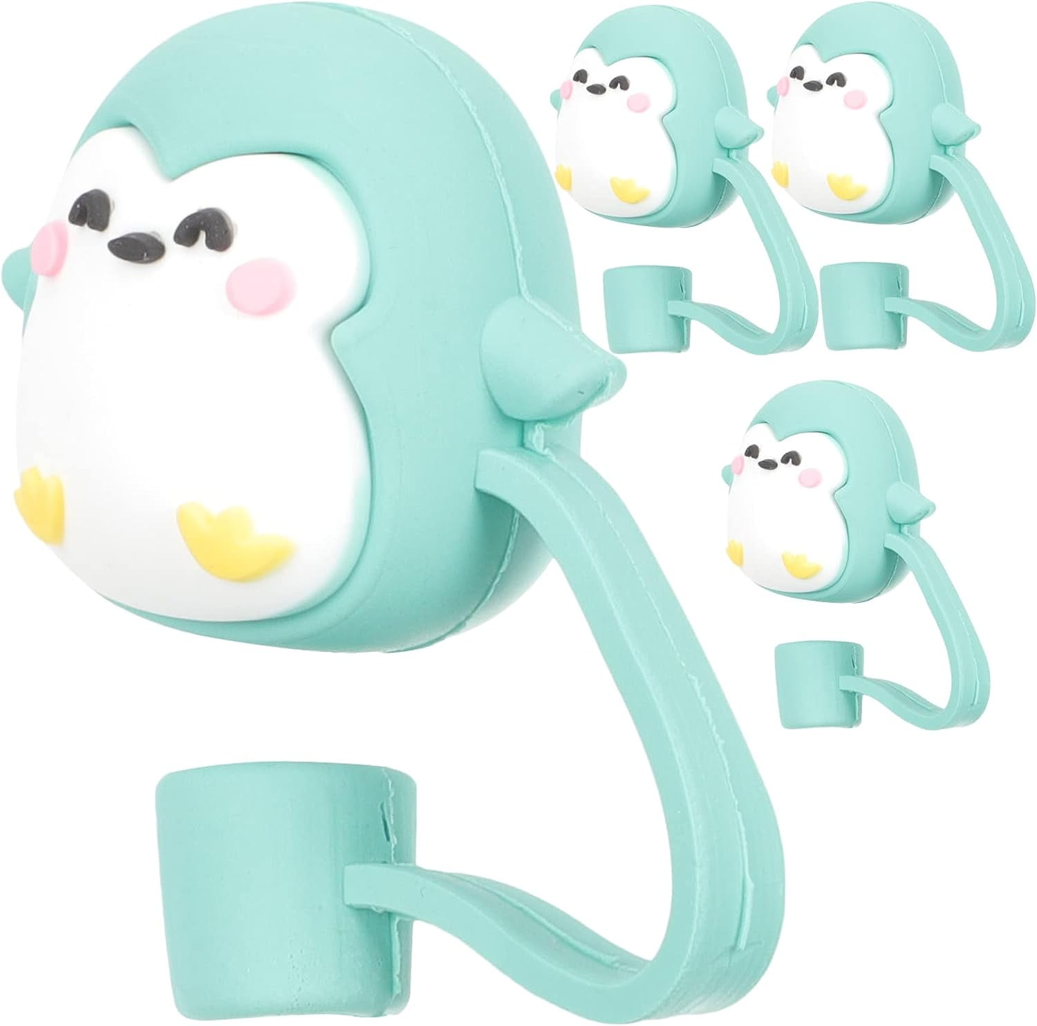 Silicone Straws Silicone Straws 4pcs Animals Straw Tip Cover Cute ...