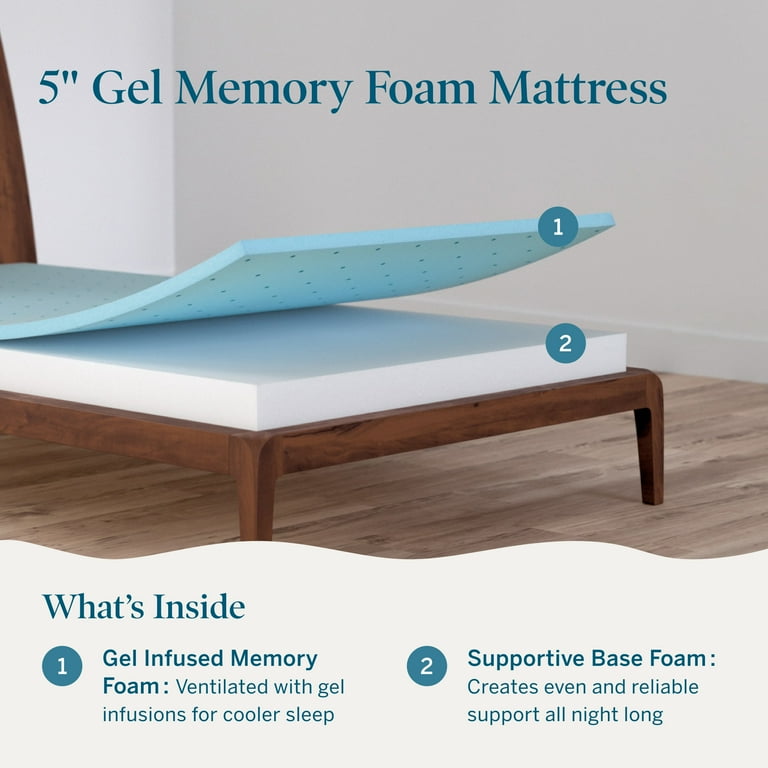 Lucid 5 inch gel memory foam mattress store