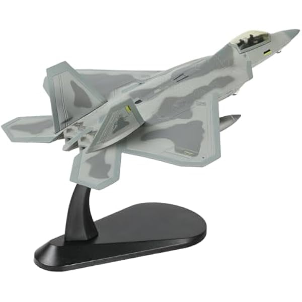 Nuotie F-22 Raptor 1/100 Scale Diecast Metal Fighter Jet Model Stealth Combat Airplane Air Force Aircraft Alloy Model With Stand For Adult Military Co