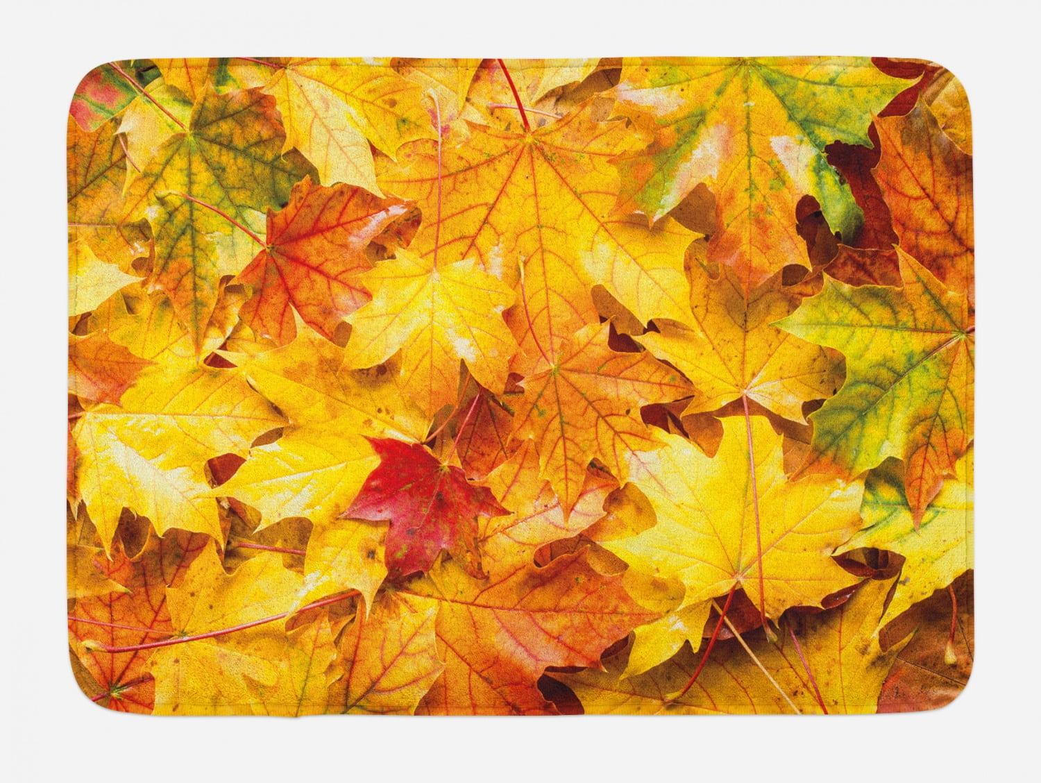 Fall Bath Mat, Wet Fall Leaves in Rainy Weather Maple Tree Nature in ...