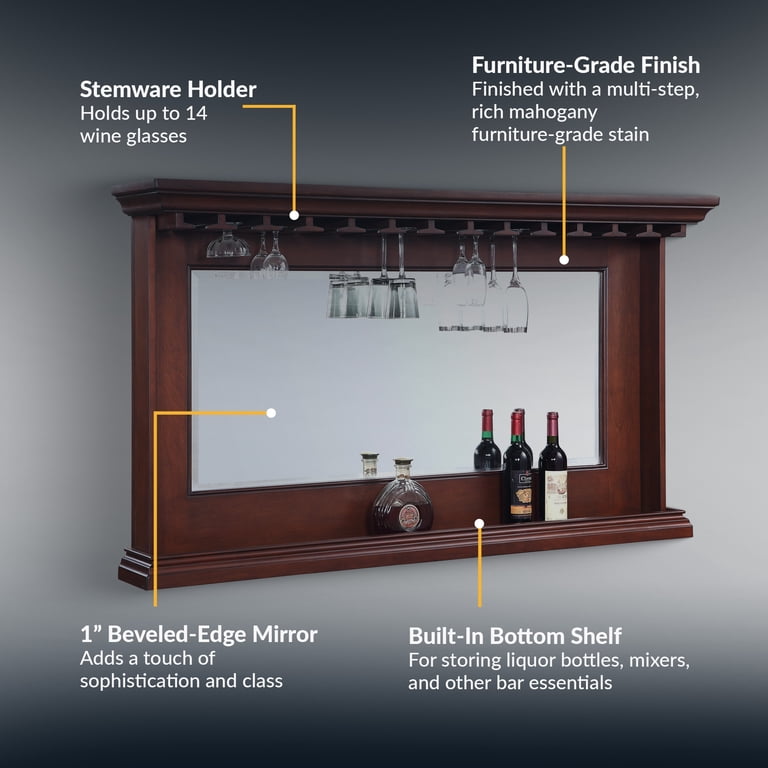 Back Bar Shelf With Mirror