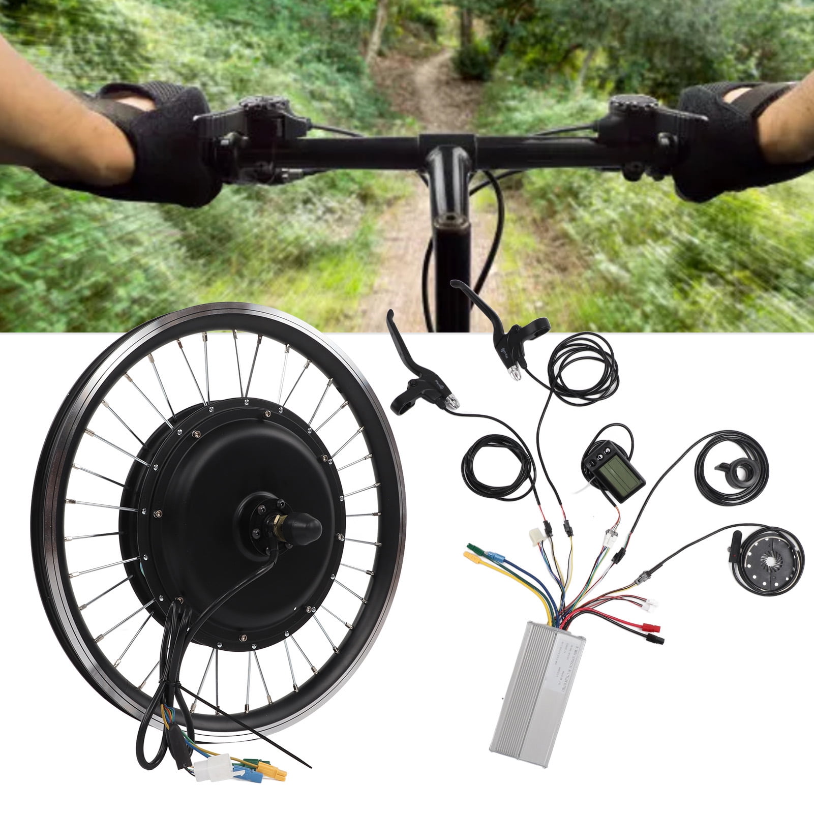 Electric Bicycle Conversion Wheel Kit, 48V 1500W 20 Inch Electric ...
