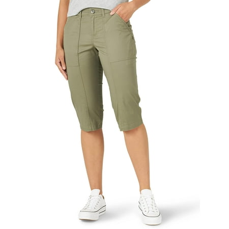Lee Women's Flex-to-go Utility Capri Pant, Deep Lichen Green, 10 ...