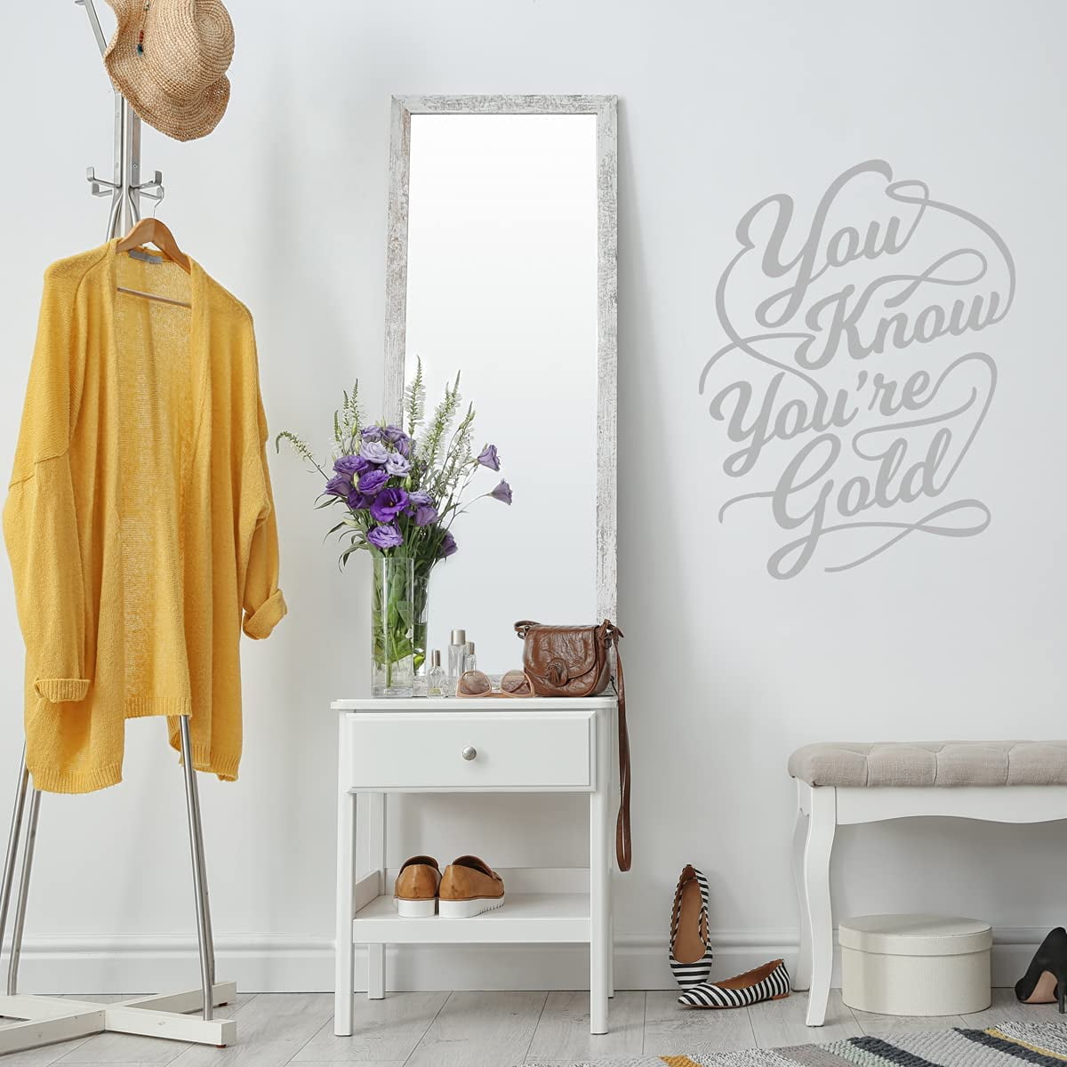 VWAQ You Know You're Gold Wall Decal Motivational Wall Decor - Walmart.com