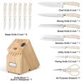 15 Piece Chef Knife Set with Block and Sharpener High Carbon Stainless ...