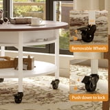 GUNAITO Round Small Lift Top Coffee Table on Wheels with Storage ...