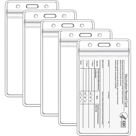 5 Pack Vaccination Card Protector Waterproof, Vertical 4 X 3 ...