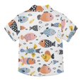 Dailycode Small Short Sleeve Button Down Shirts Cute Drawing Fishes ...