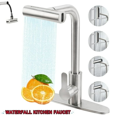 Kitchen Sink Tap with Pull Down Sprayer Gold Kitchen Taps Brass Hot and ...