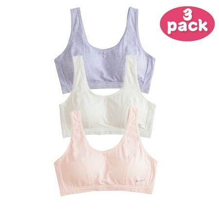EIMELI 3 Pack Pro Teen Girls Bra for 8-15 Years old Cotton Bralette ...