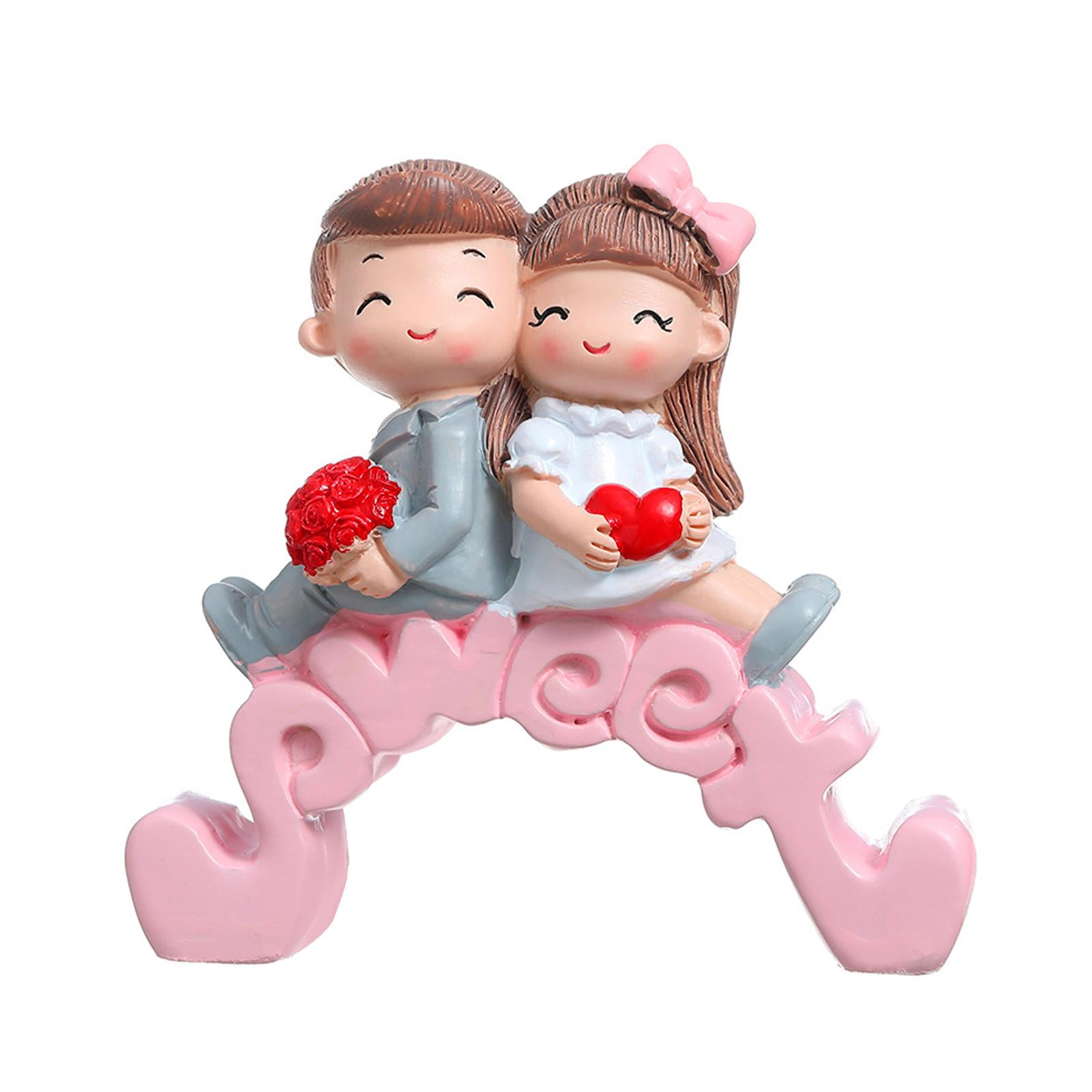 Resin Craft Couple Statues Cartoon Gifts Baking Decoration Scene Layout ...