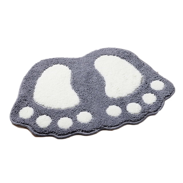 TureClos Feet Shape Indoor Door Mat Foot Pad Bathroom Anti Slip Rugs ...
