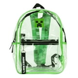 Bioworld Minecraft 17" Clear Plastic Backpack, Removable Laptop Pocket ...