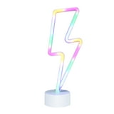 BrightSide 13" Multicolor Lightning Shaped LED Neon Table Light ...