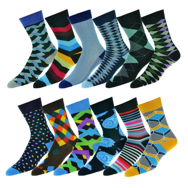 Urban Understuff Men's Fun & Bold Patterned Socks (12-Pack) - Walmart.com