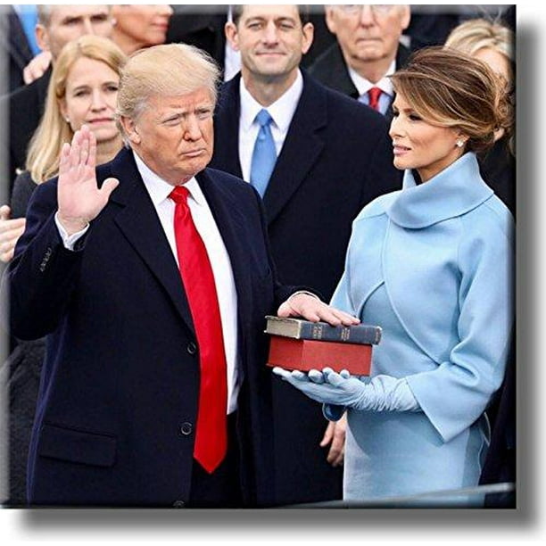 Donald Trump Swearing in Ceremony Picture on Stretched Canvas Wall Art ...