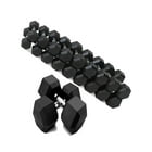 Titan Fitness 20 LB Pair Free Weights, Black Rubber Coated Hex Dumbbell ...