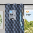 Blue and Black Checkered Pattern Blackout Curtains,Triple Weaved Fabric ...