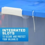 HART 200 Quart Latching Rolling Plastic Storage Bin Container, Clear ...