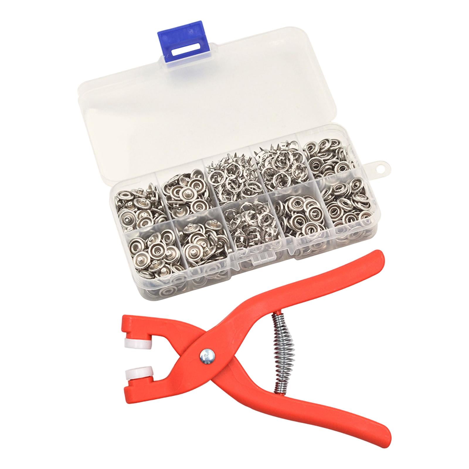 100 Hollow Snaps 100 Solid Snaps Snap Fasteners with Plier with Box ...