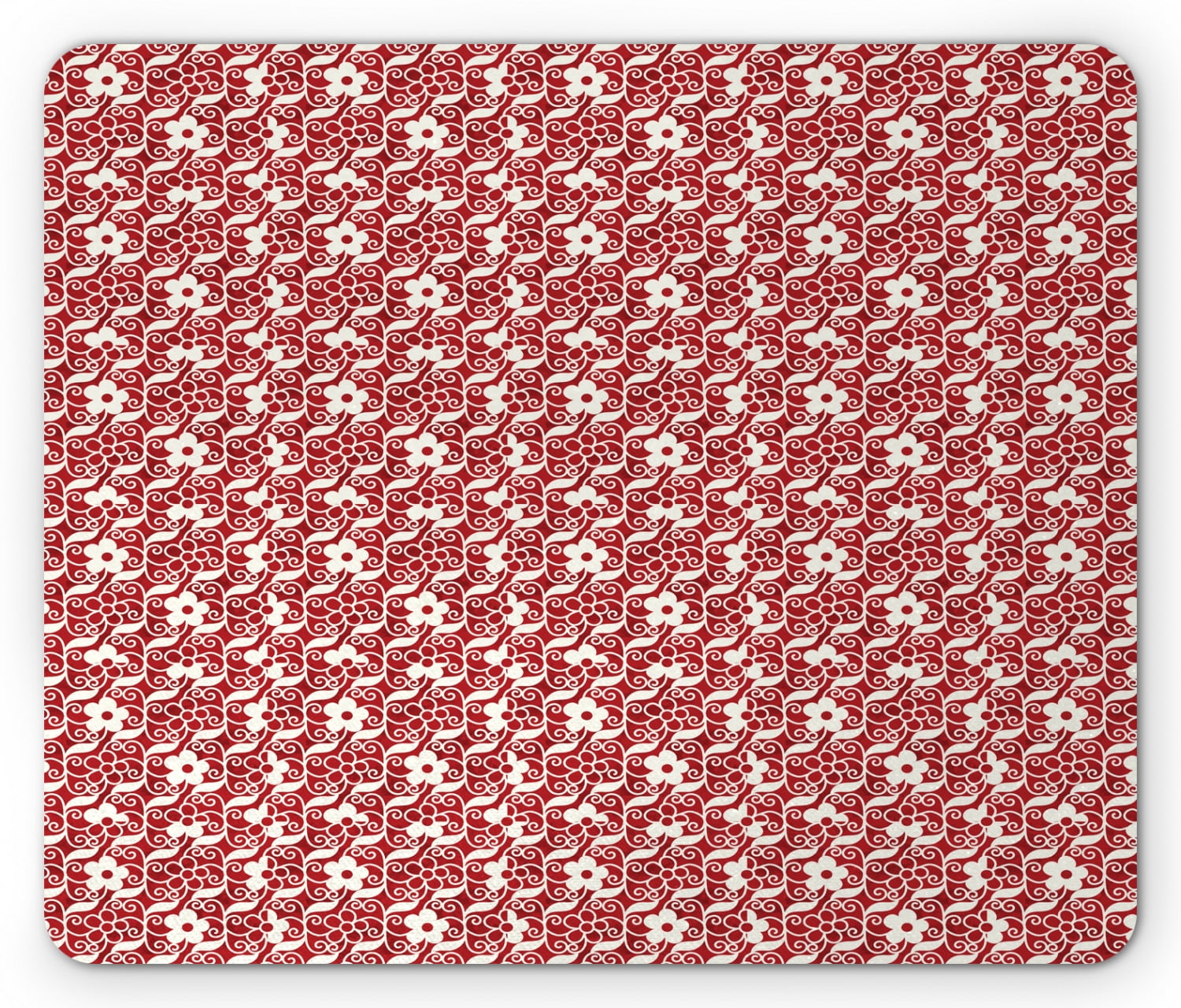 Chinese Mouse Pad, Spiral Vortex Vine Leaf and Flowers Botanical ...