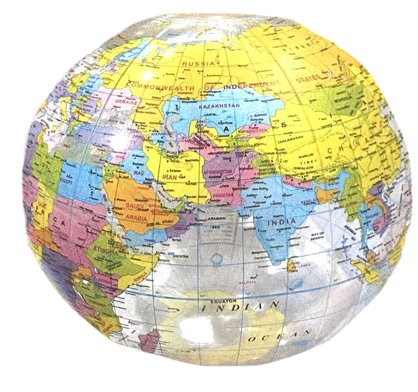 World Map Educational Geography Inflatable Transparent Round Ball ...