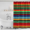 Shower Curtain Bathroom Set Mexico Art Tribal Colorful Stripes ...