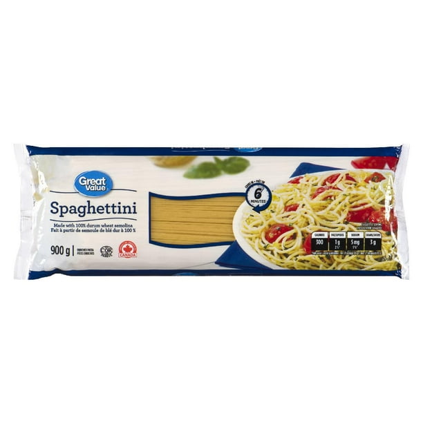 Great Value Dry Pasta Spagettini, Great Value Spaghettini - Walmart.ca