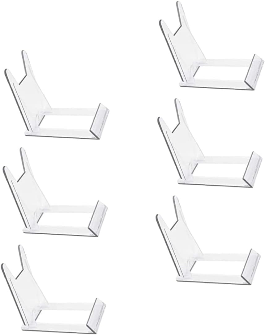 6pcs Tray Rack Clear Plastic Sheets Acrylic Display Stands Photo Easel ...
