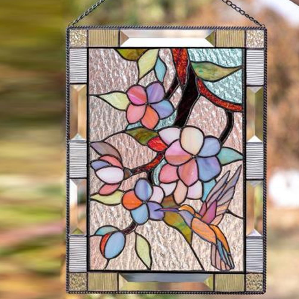 Acrylic Stained Glass Window Panels Colorful Basket Window Panel Hanger ...