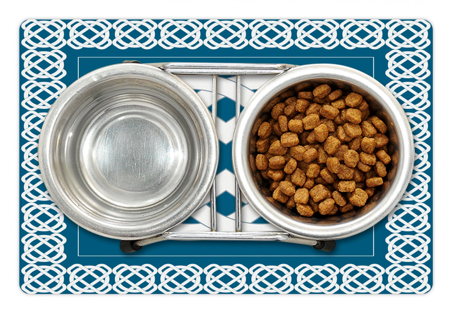 Celtic Pet Mat for Food and Water, Everlasting Knot Motif Representing ...