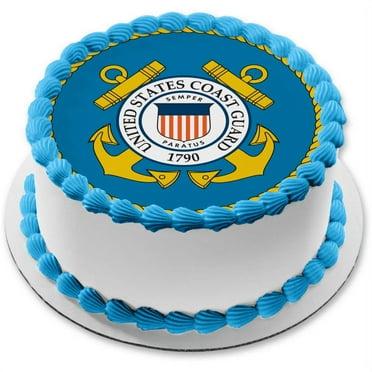 United States COAST GUARD Emblem Logo 1/2 Size Sheet Cake Topper Edible ...