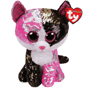 TY Flippables Sequin Plush - CONFETTI the Cat (Regular Size - 6 inch ...
