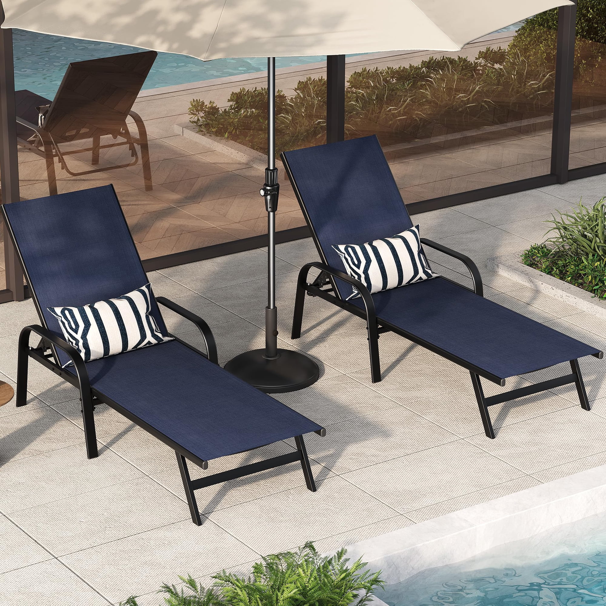 Click here for Gaderth Set Of 2 Outdoor Chaise Lounge Chairs  Pat... prices