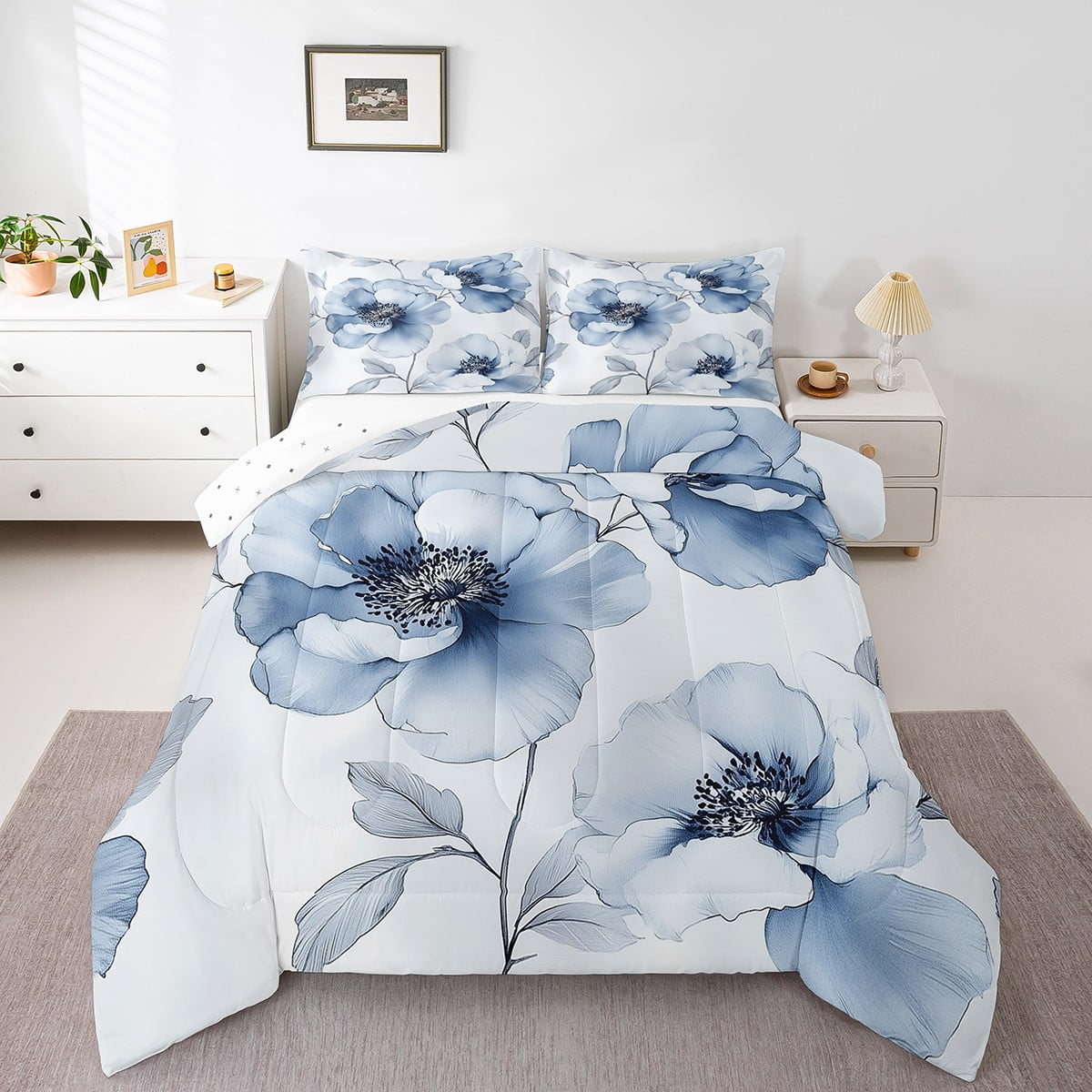 Click here for Erosebridal Watercolor Flower Comforter Sets Queen... prices