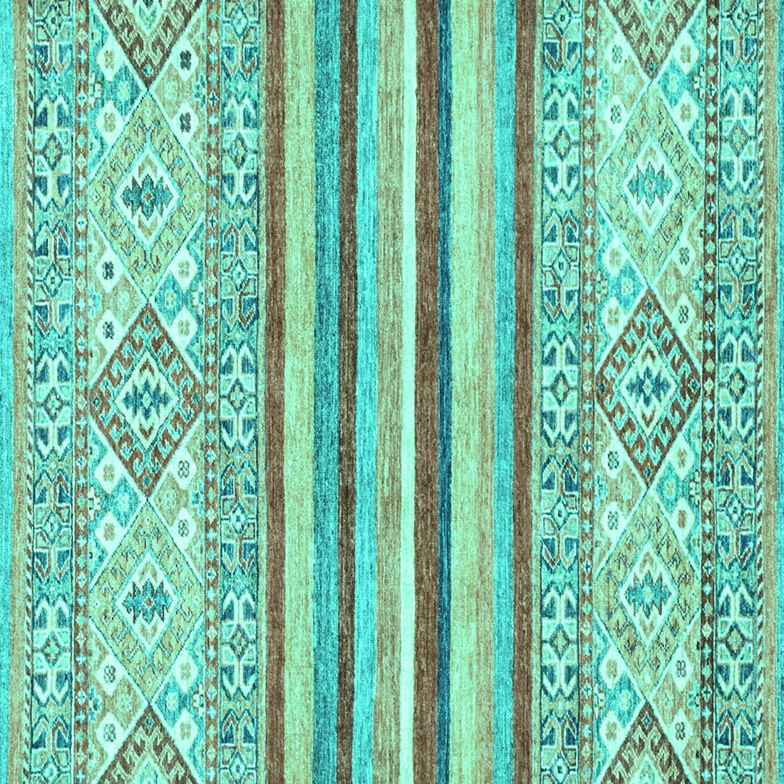 Ahgly Company Indoor Square Abstract Turquoise Blue Modern Area Rugs, 4 ...