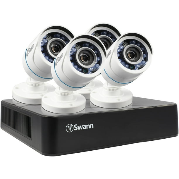 Swann 8-Channel 720A 500GB DVR with Four 720P White Bullet Cameras ...