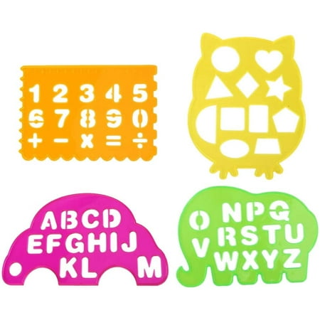 Stencil Drawing Kit, 4PCS Letters and Numbers Alphabet Templates Letter ...