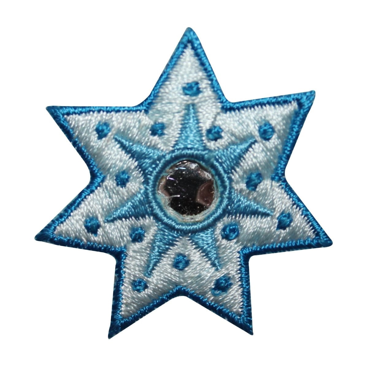 ID 8825 Blue Shiny Star Burst Patch Flower Shape Embroidered Iron On ...