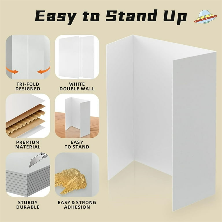 Tri Fold Poster Board 28'' X 40 Black MODANU 3 Pcs Small Trifold Poster ...